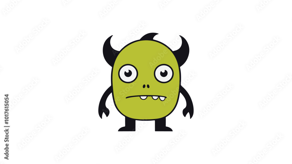cartoon sad monster vector illustration Stock Vector | Adobe Stock