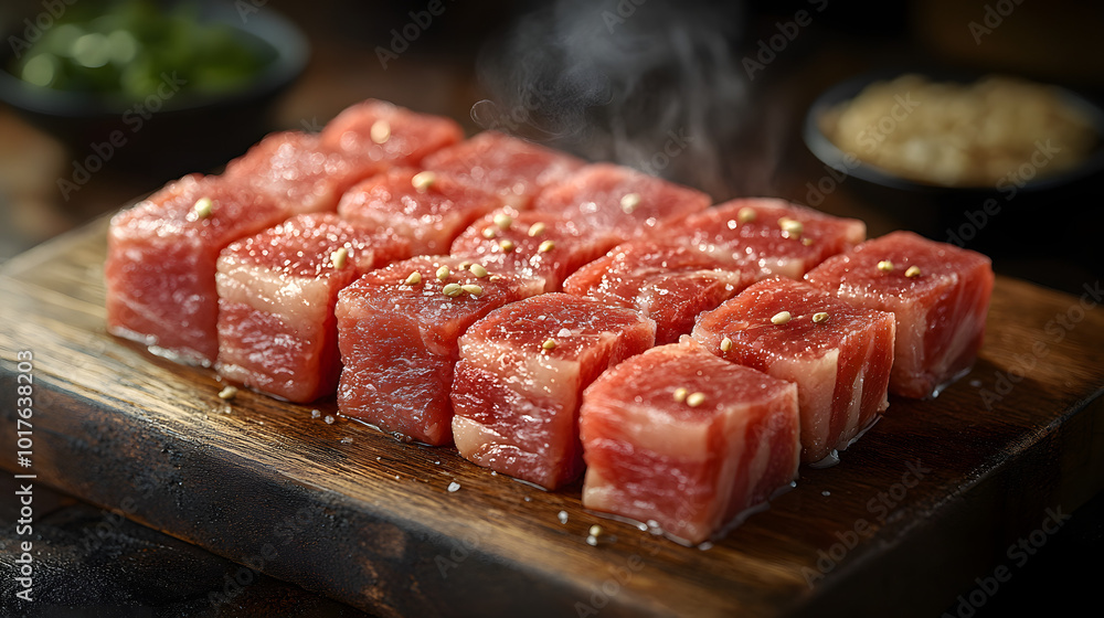 Package of pork belly cubes. This image showcases a neatly packaged ...