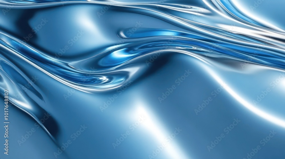 Abstract blue background with metallic sheen: A smooth, polished blue ...