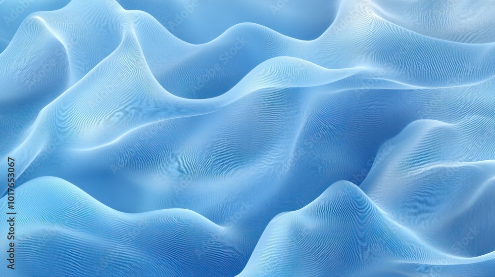 Blue abstract waves: Flowing, wavy lines in shades of blue, creating a ...