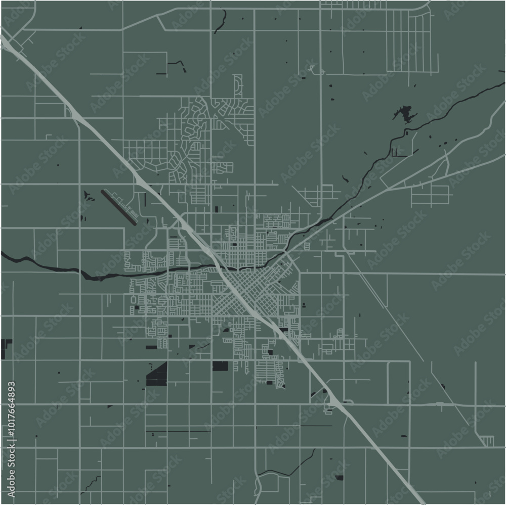 Map of Madera in California in a smooth dark style. Contains layered ...