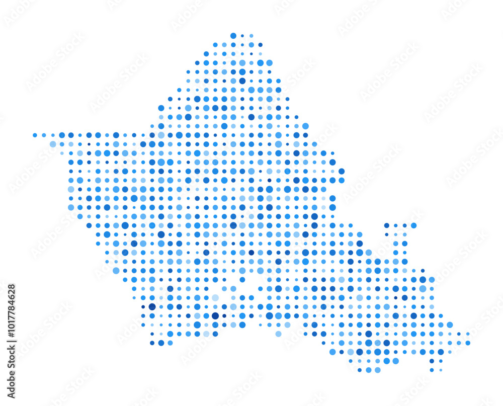 Oahu Dot Map. Island digital style shape. Oahu vector image. Island ...