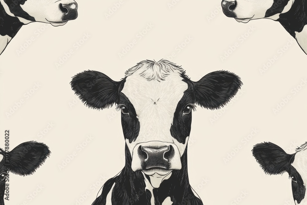 animal print design, an attractive drawing featuring a sleek cow print ...