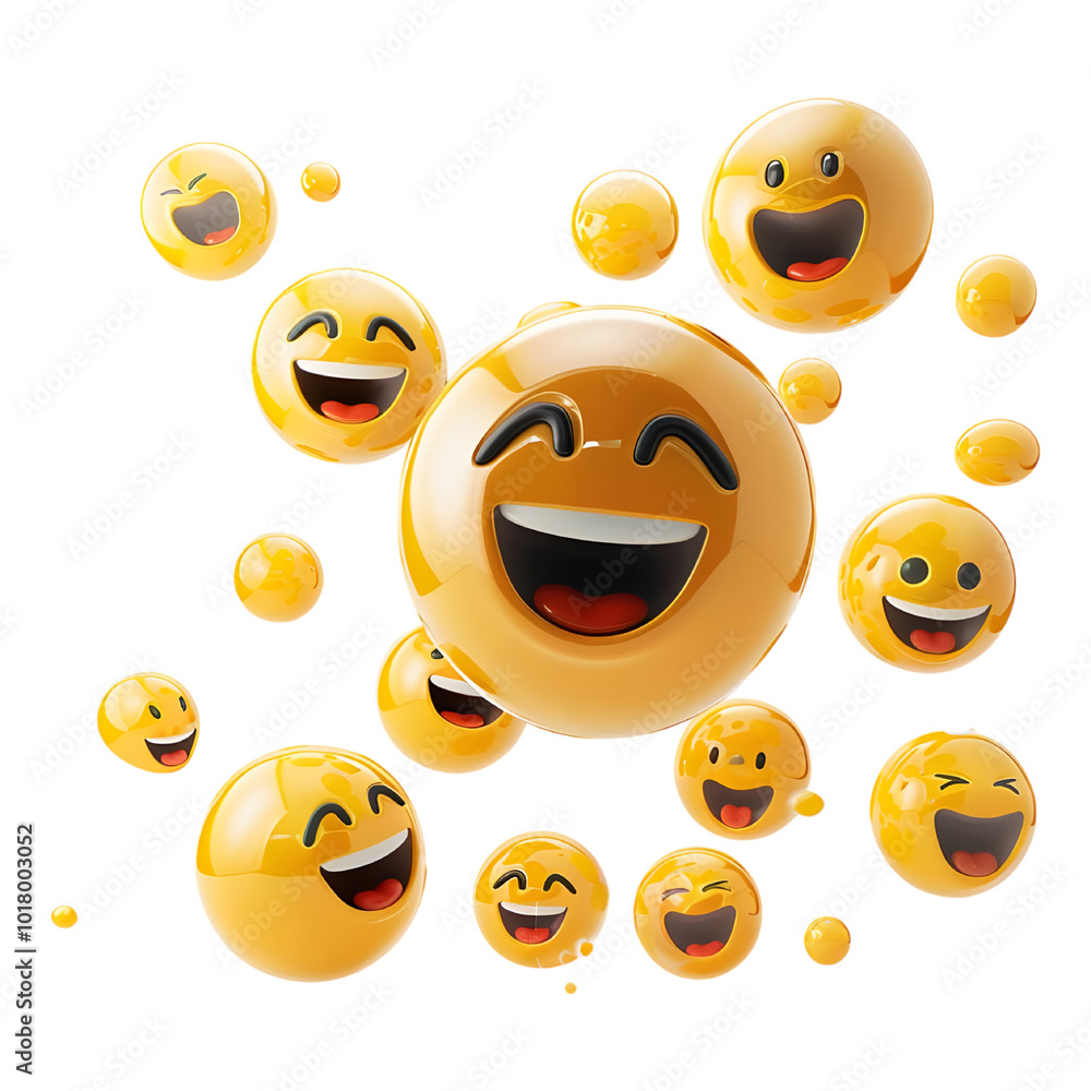 smiley face emoji floating Stock Illustration | Adobe Stock