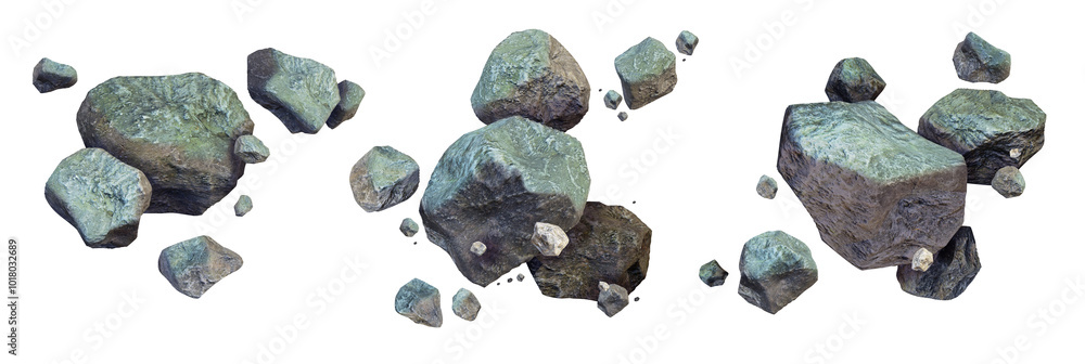 3D space falling meteorite, galaxy realistic stone render, flying ...