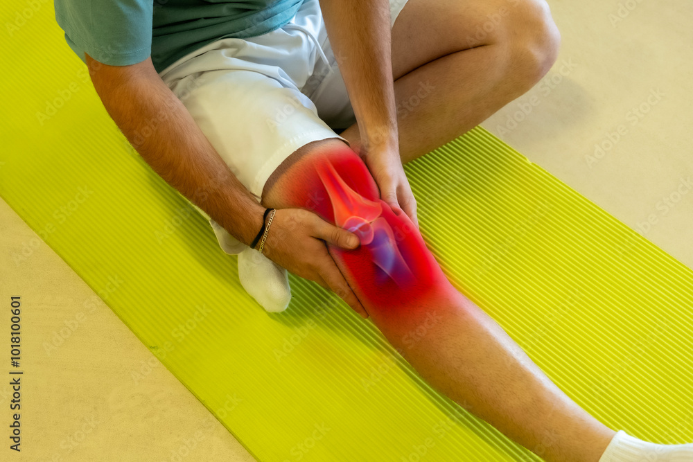 Images depicting shin and knee pain, showing common injuries like ...