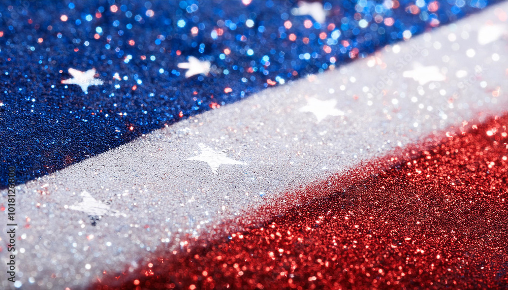 Banner. Abstract patriotic red white blue glitter sparkle background ...