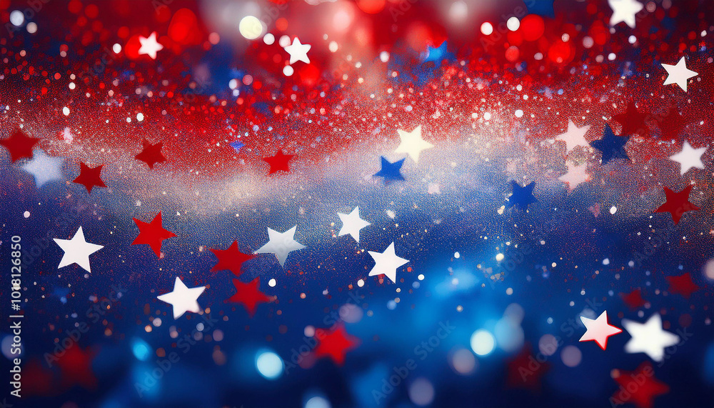 Banner. Abstract patriotic red white blue glitter sparkle background ...