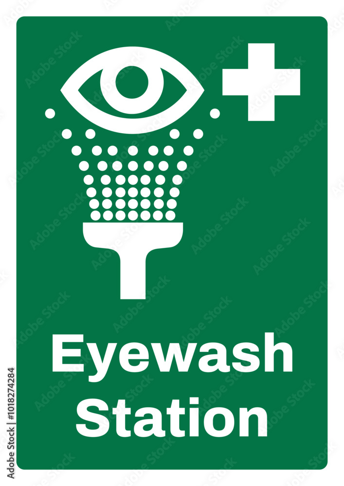OSHA/ANSI emergency and first aid safety signs sentence case text ...