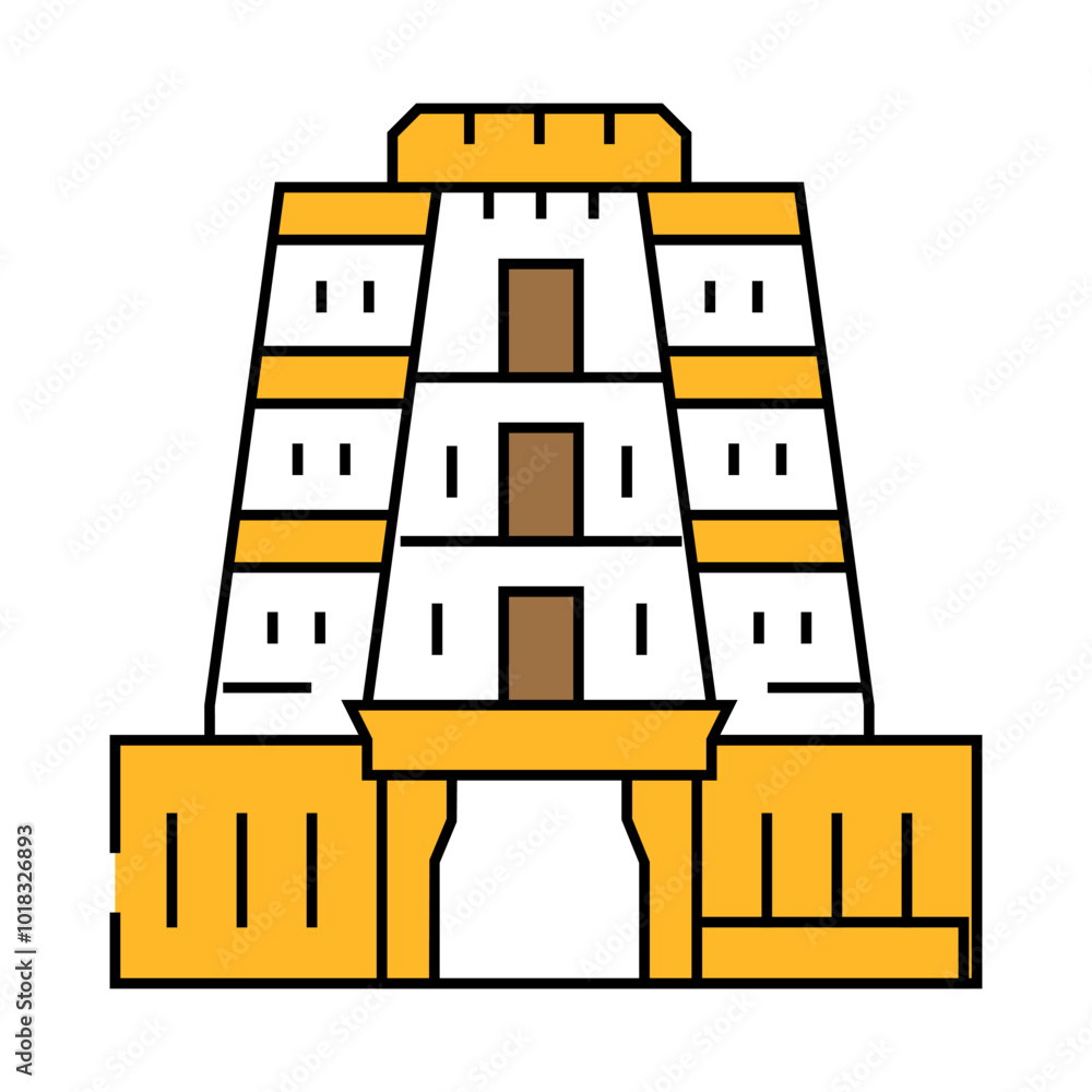 hindu temple god om line icon vector. hindu temple god om sign ...