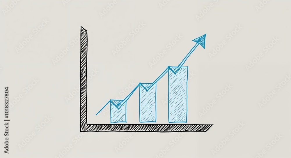 Hand drawing clipart of a graph with plotted points on plain white ...
