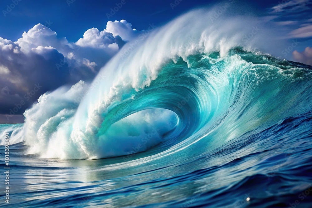 Ocean waves background with a big wave backdrop, massive water waves ...