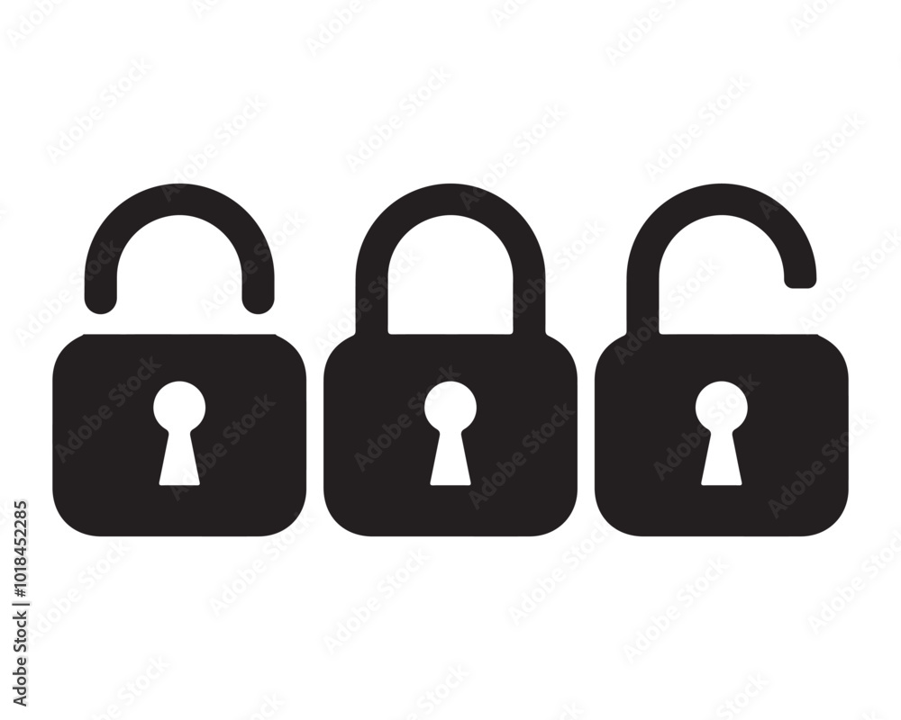 Vector de Stock Lock icons set. Locked and unlocked privacy lock symbol ... Vector de Stock Lock icons set. Locked and unlocked privacy lock symbol ...