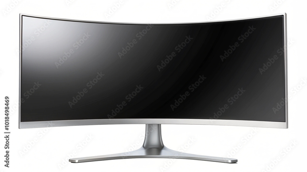 Ultra wide curve lcd monitor screen isolated on transparent background ...