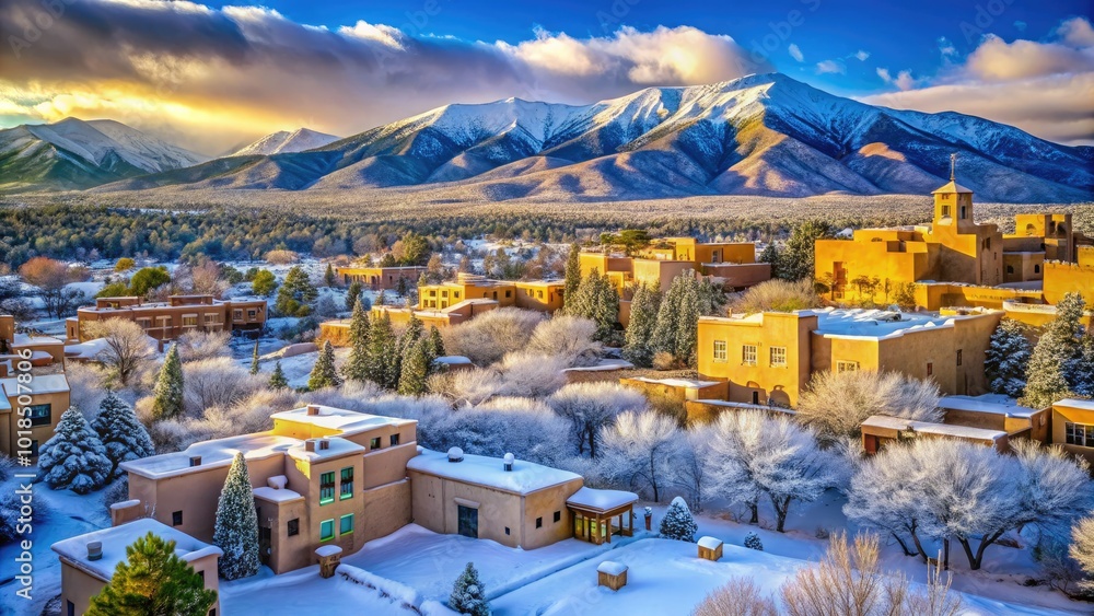 In stunning Santa Fe, New Mexico, winter transforms the landscape into ...