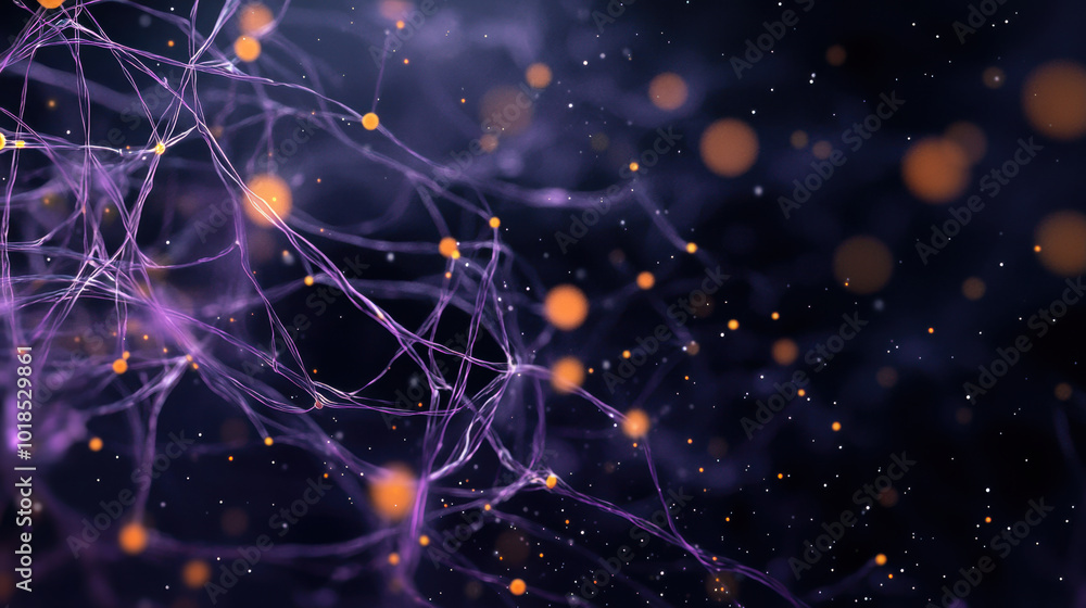 magnified depiction of biological matrix showcasing intricate networks ...