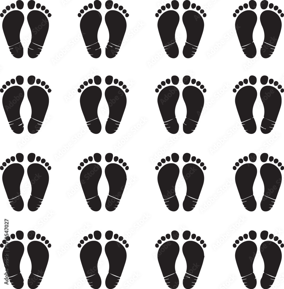 Human Footprint bundle girl and woman vector silhouette art of ...
