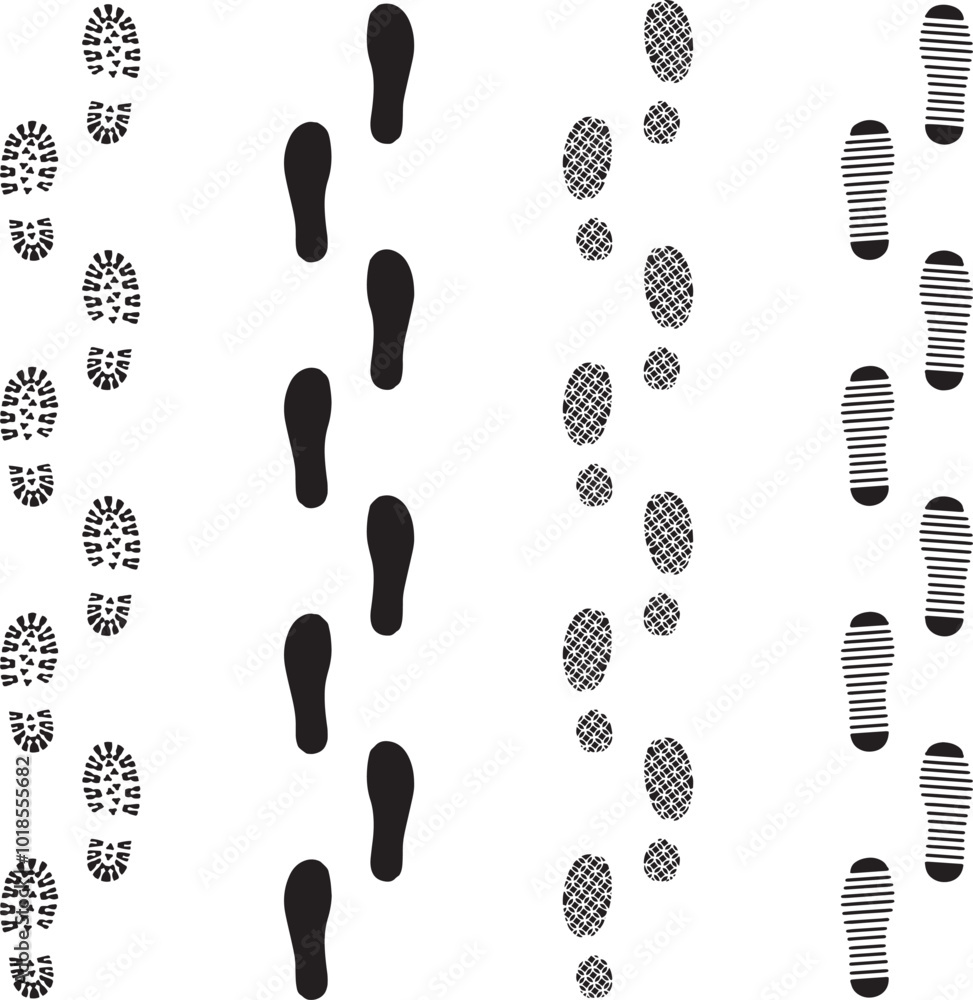 Human Footprint bundle girl and woman vector silhouette art of ...