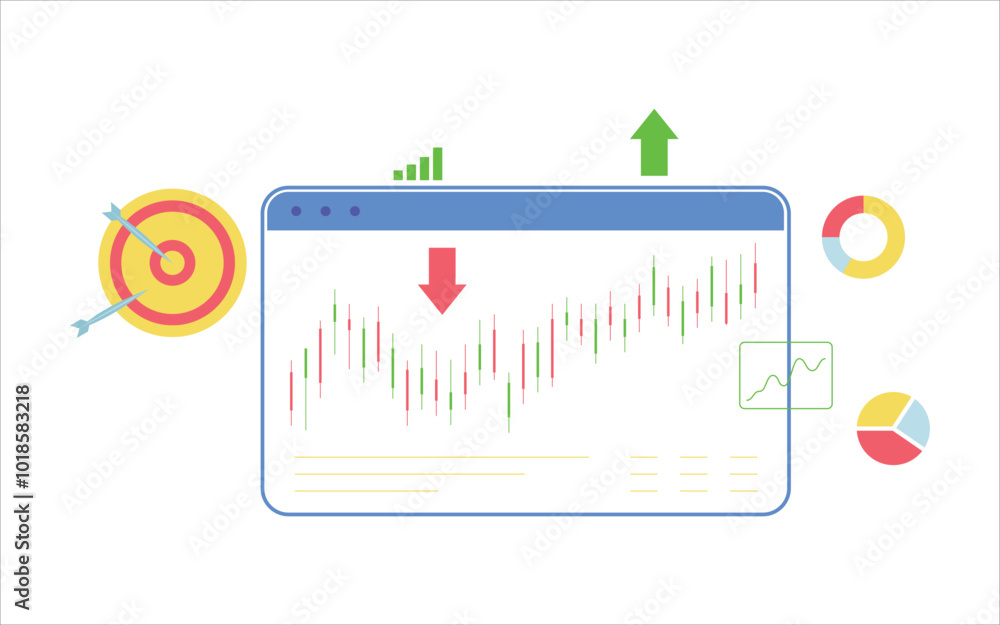 Statistics graphs concept. stock market analysis illustration. charts ...