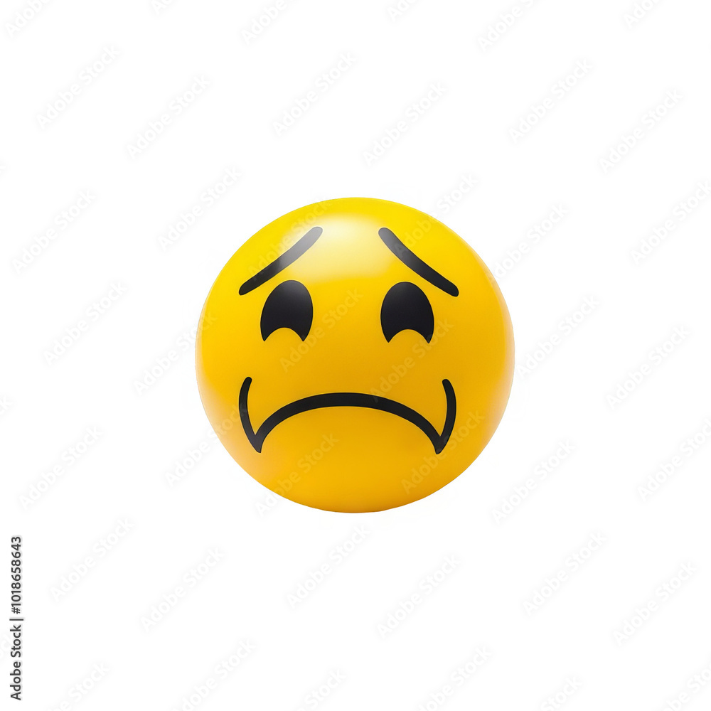 Sad Face Emoji Illustration with Transparent Background for Overlays ...