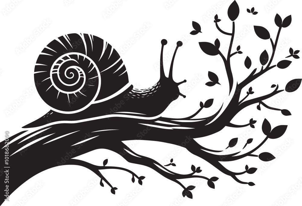 Snail Silhouette isolated on a white background Minimalist Snail vector ...