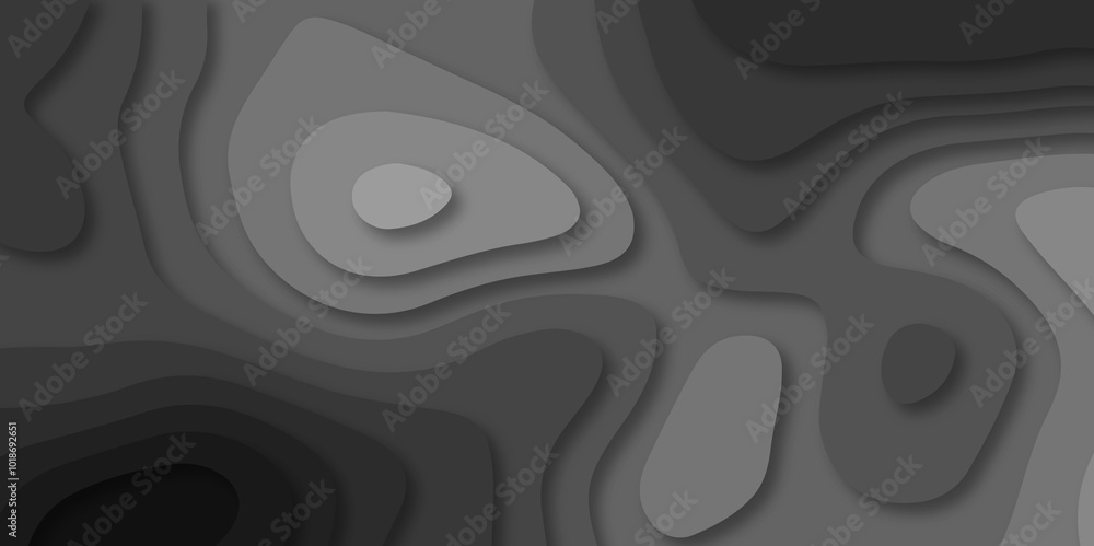 Black minimal abstract background 3d papercut and grid spiral realistic ...