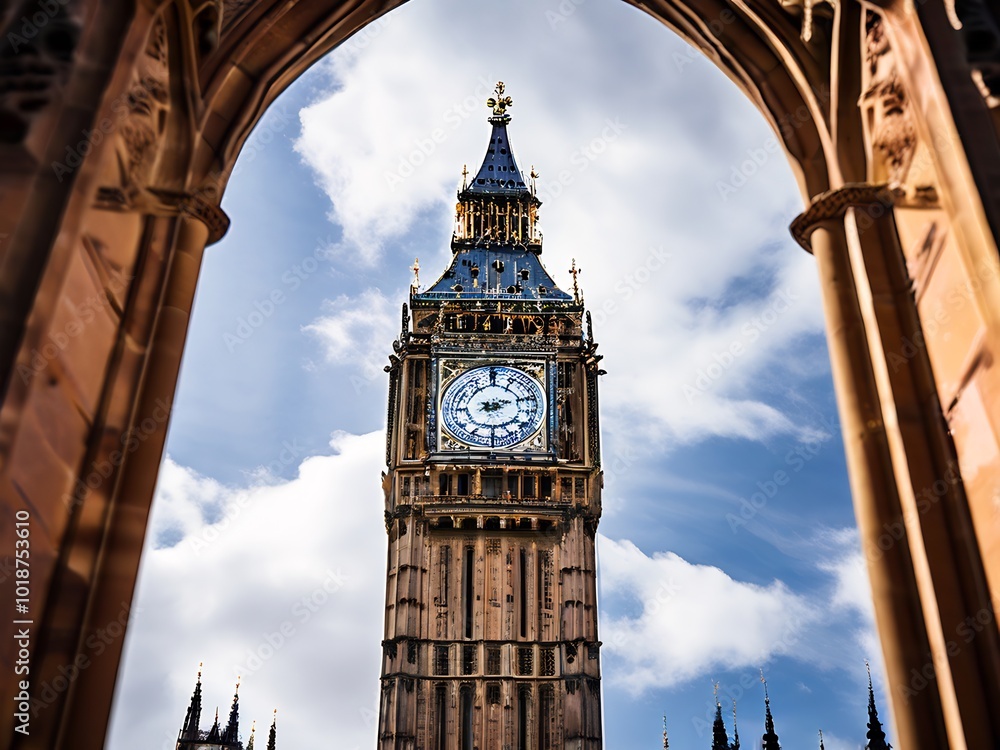 Big Ben Clock Tower Through Archway Stock Photo | Adobe Stock