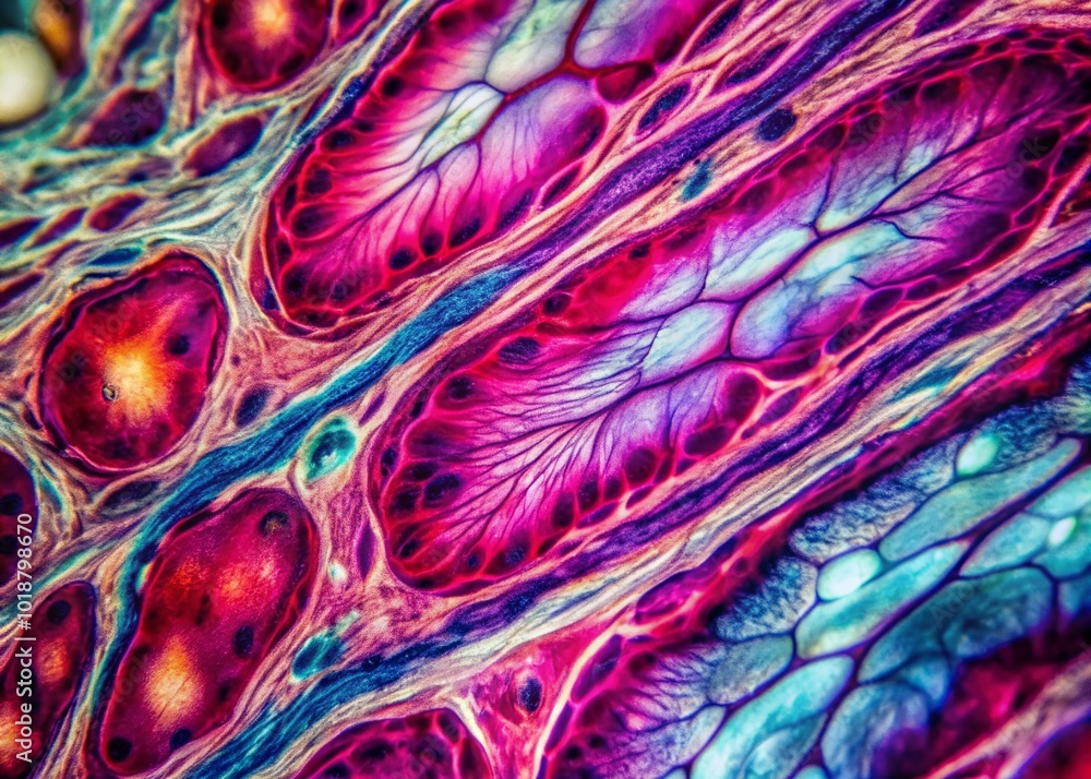 Hyaline Cartilage Tissue Sample Observed Under Microscope with Detailed ...