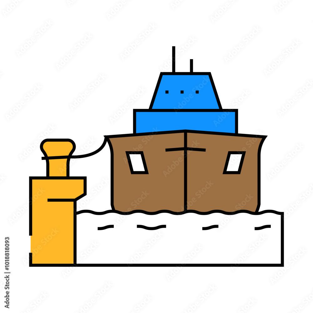 ship mooring marine line icon vector. ship mooring marine sign ...