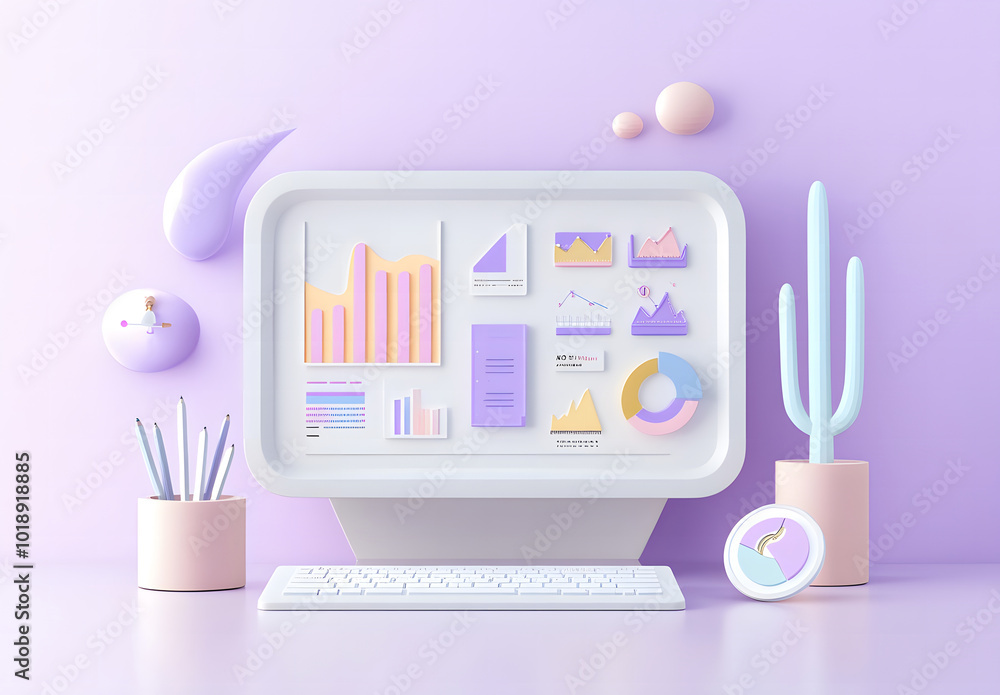 Application and website development concept for a mobile device with web design factory symbols ...