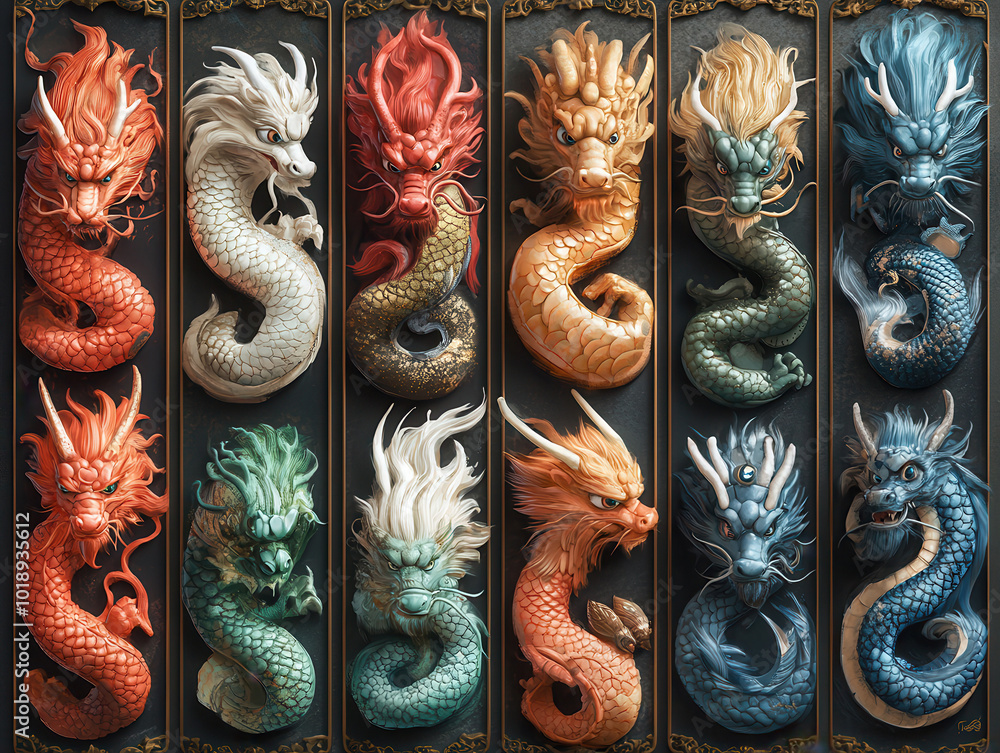 Detailed Chinese New Year zodiac signs images showcasing the 12 animals ...