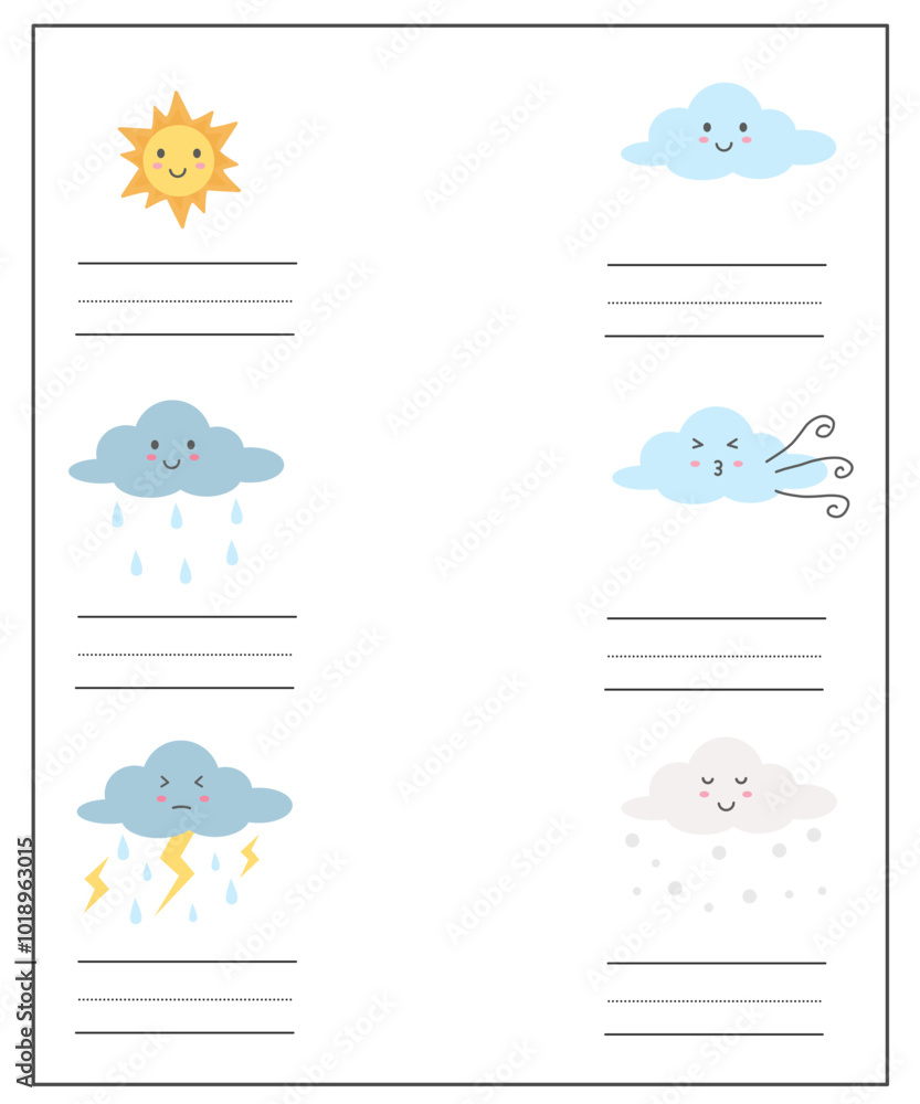 Write the weather words activity for kids, weather worksheet, how is ...