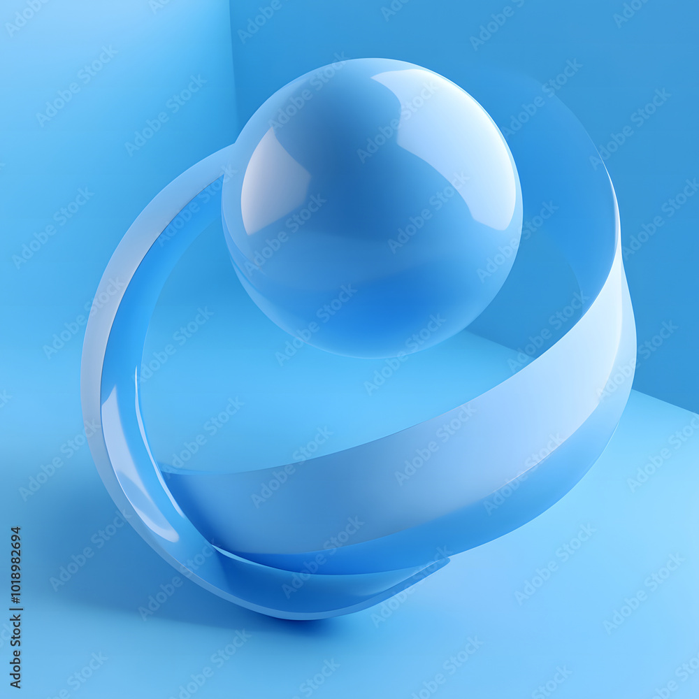 Blue background design, a three-dimensional gradient shape with a blue ...