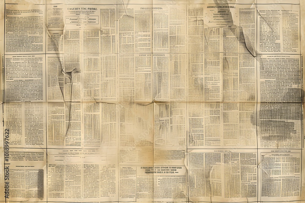 Collage of vintage newspapers, magazines and book pages. Retro grunge ...