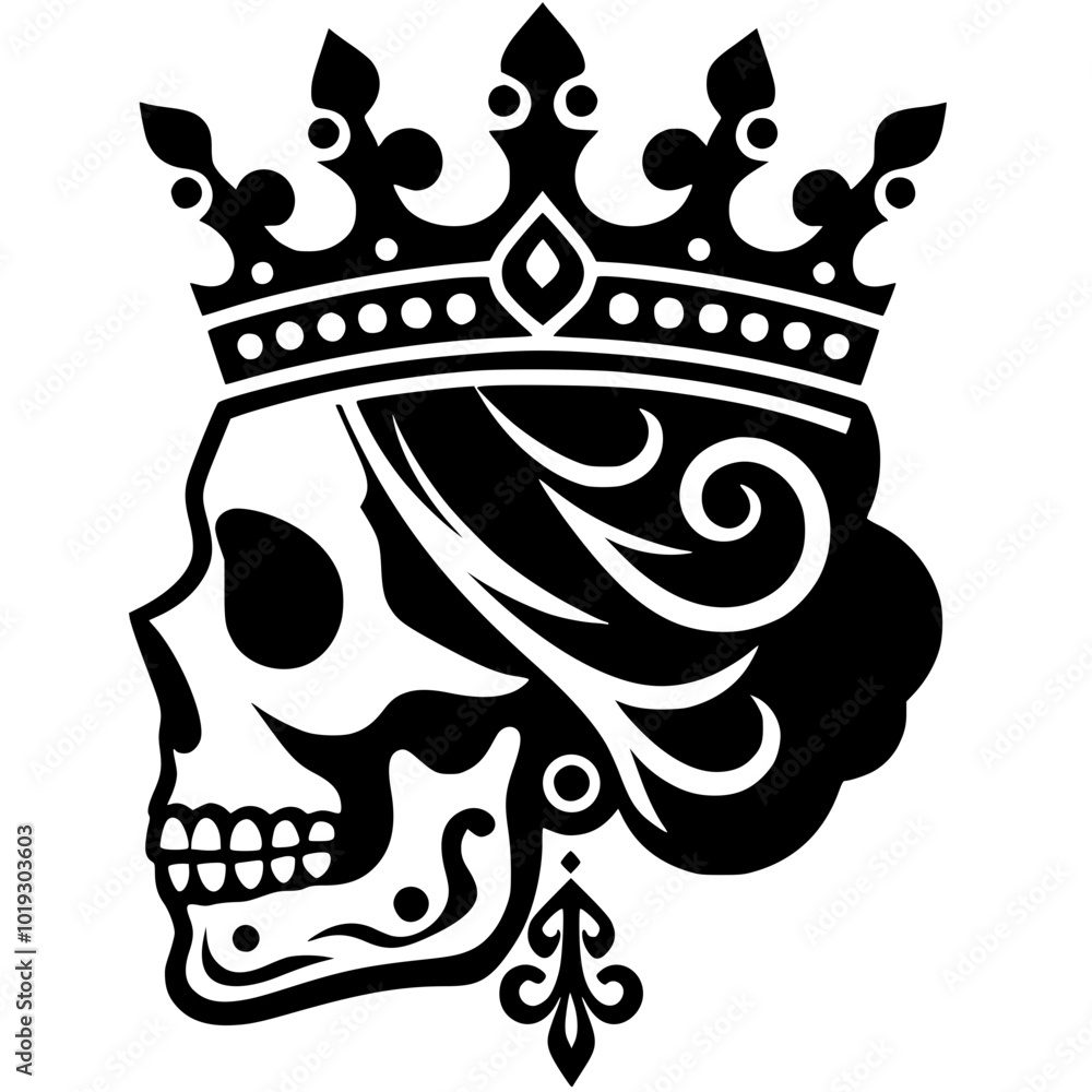 Queen head skull silhouette Stock Vector | Adobe Stock