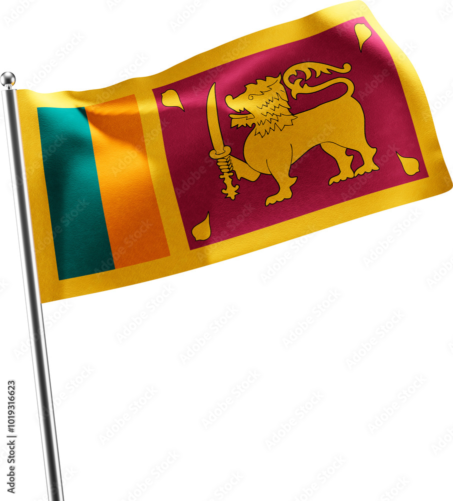 Sri Lanka realistic 3d flag render Stock Illustration | Adobe Stock