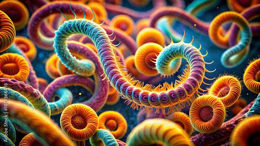 Spirochete Bacteria Shape Under Microscope Illustrating Unique Helical ...