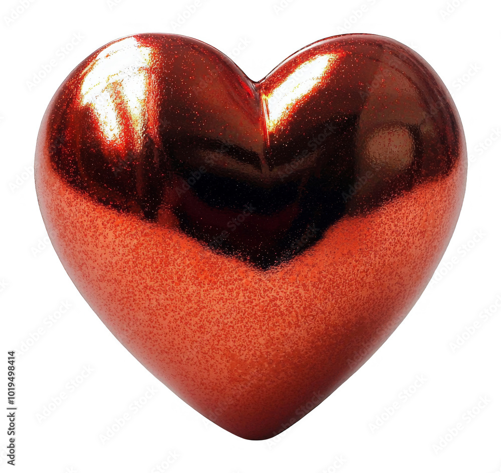 Shiny Red Heart Illustration on Transparent Background, Isolated PNG ...