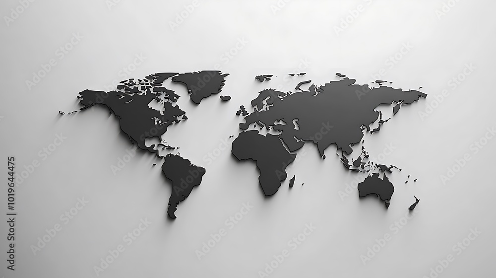 world map with simple black outlines of continents on a white ...