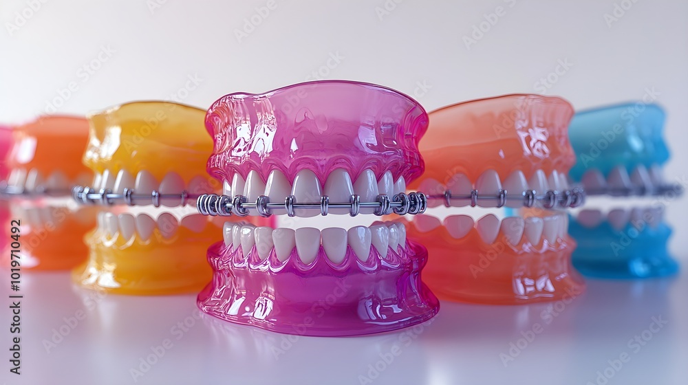 Braces treatment timeline, showing the transformation of teeth ...