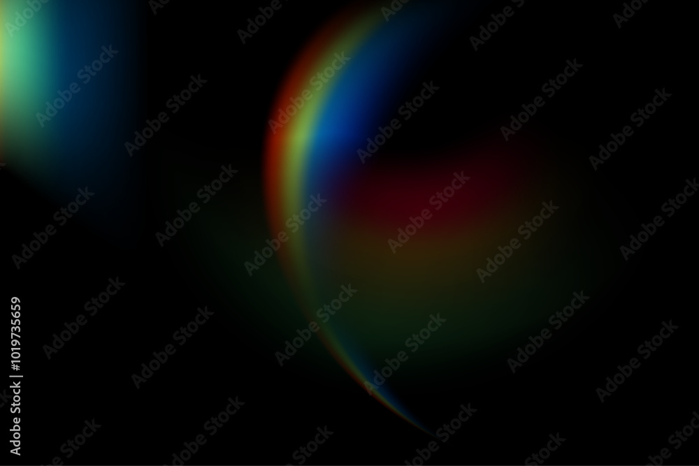 Dynamic lens flare and rainbow prism effect on transparent background ...