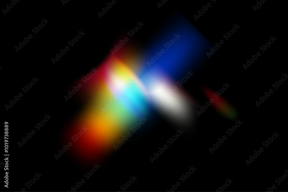 Dynamic lens flare and rainbow prism effect on transparent background ...