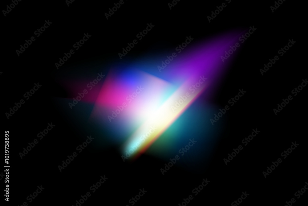 Dynamic lens flare and rainbow prism effect on transparent background ...