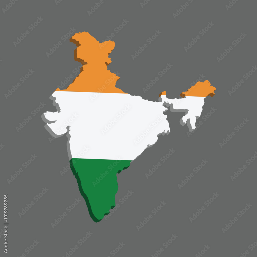 map of India vector design flag colour Stock Vector | Adobe Stock