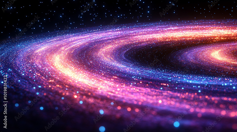 swirling magical energy on a black background. The glowing, spiral ...