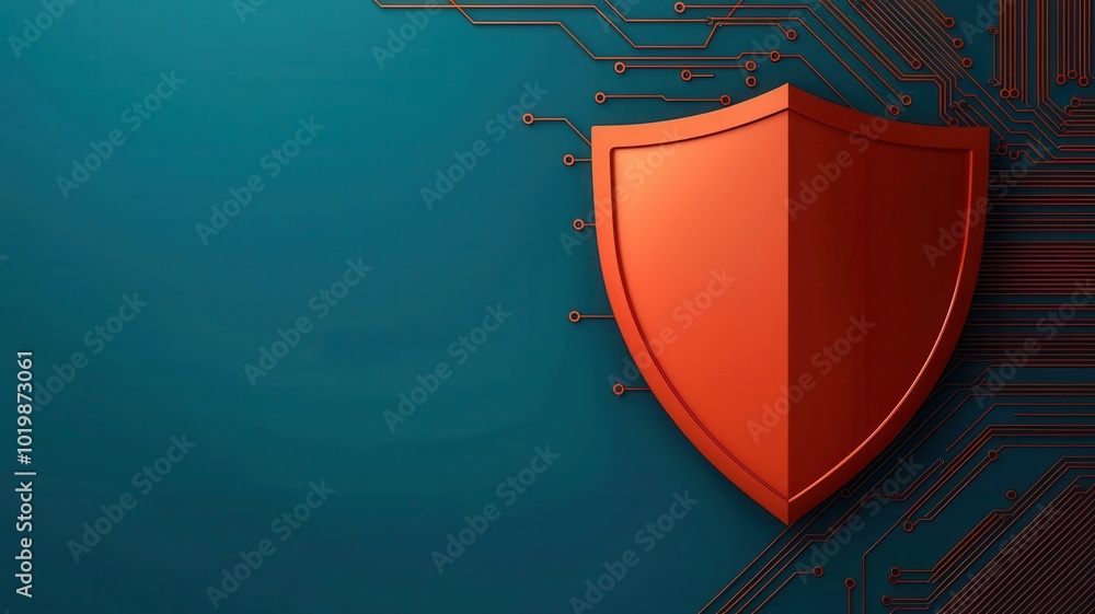 Global digital protection logo using circuit paths and shield shapes to ...