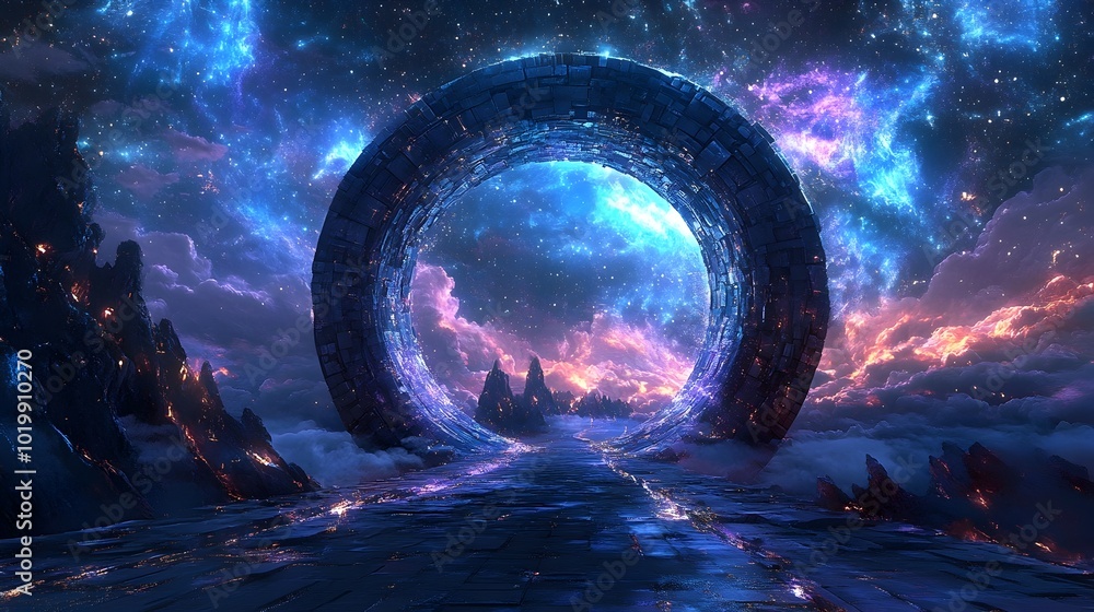 Transcendent Cosmic Portal A Visionary Cinematic Landscape of Esoteric ...