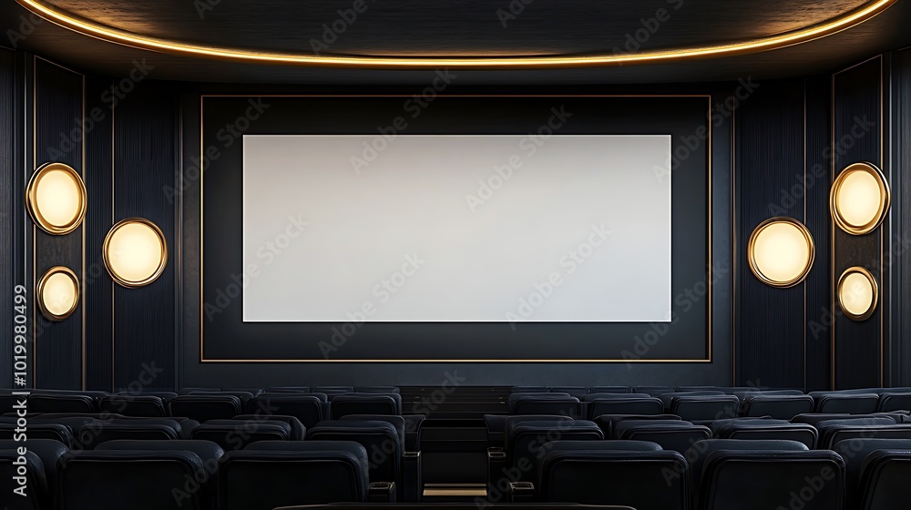 Luxury Home Theater Room with Empty Screen Stock Photo | Adobe Stock