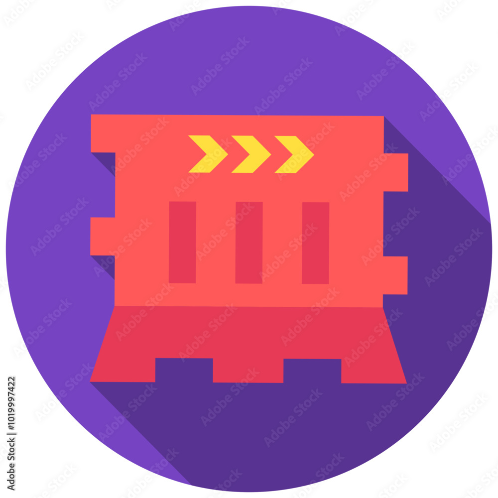 Barricade rounded multi color icon, use for UI, UX, app and web development, digital or print ...