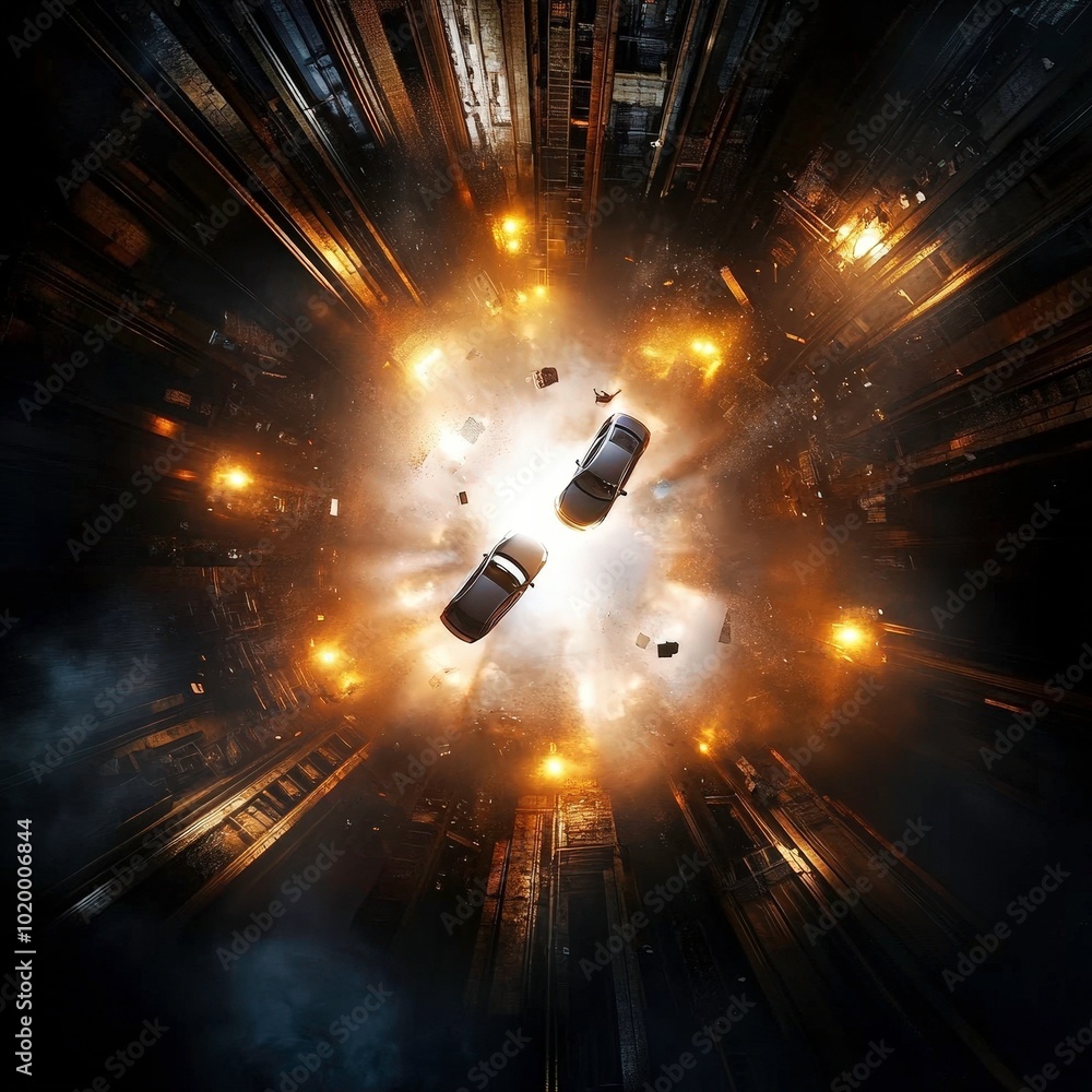 Produce a captivating aerial view graphic that visualizes the complex ...